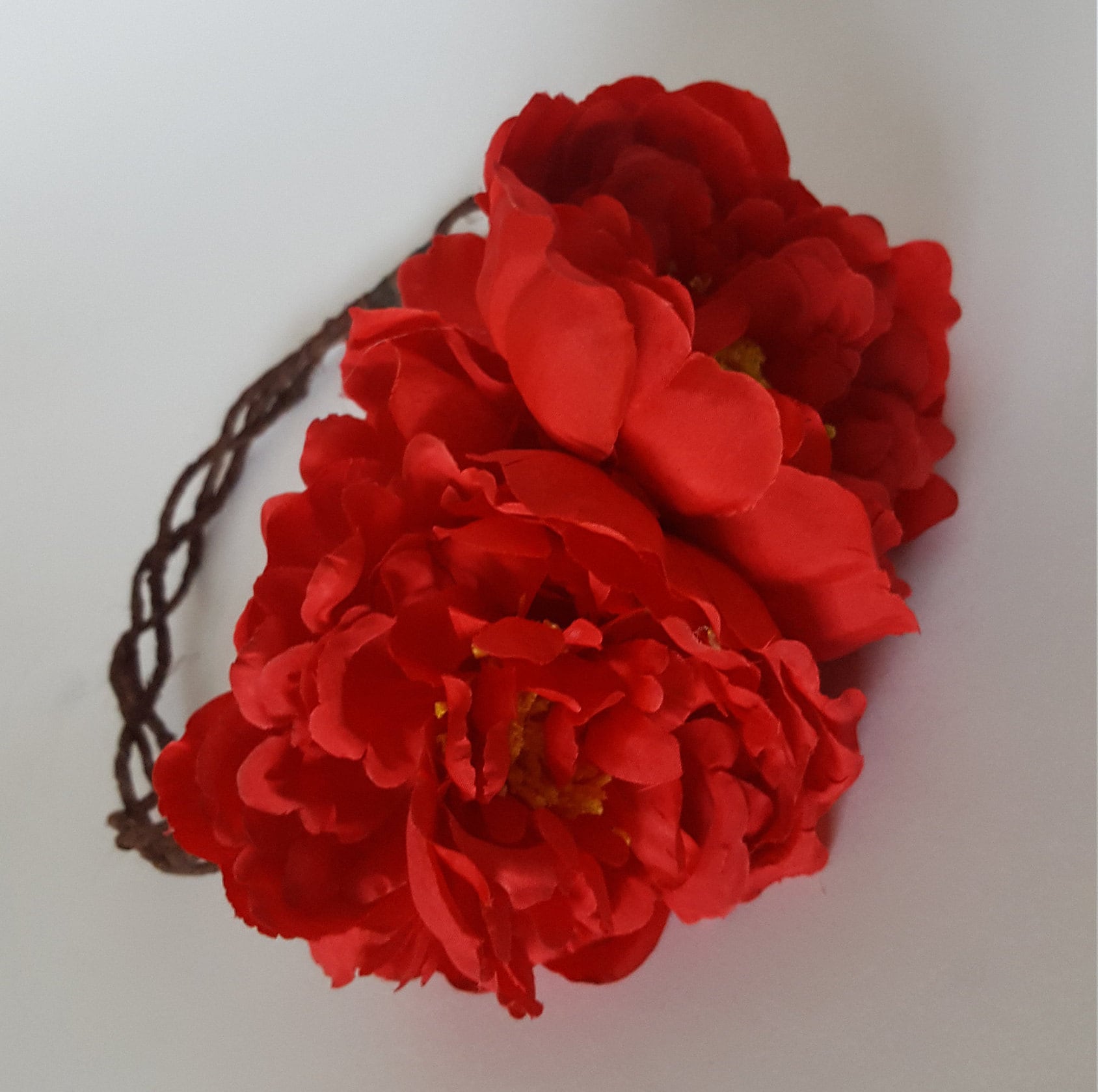 Large Red Peony Flower Crown - Etsy UK
