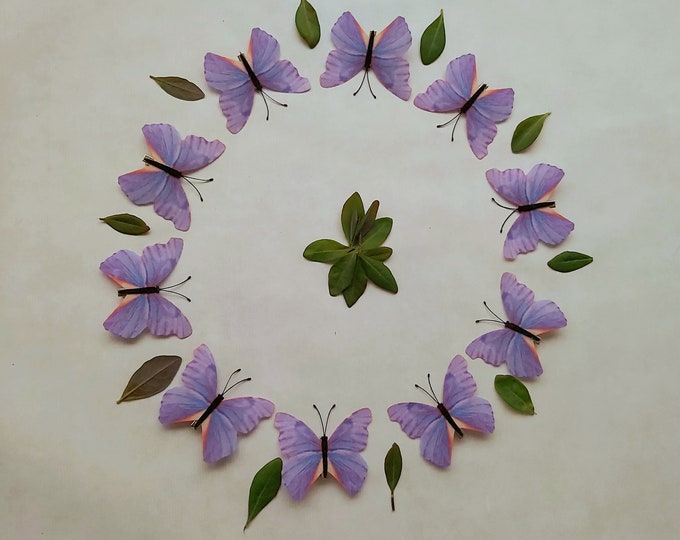 Purple Fabric Butterfly Hair Clips - Etsy