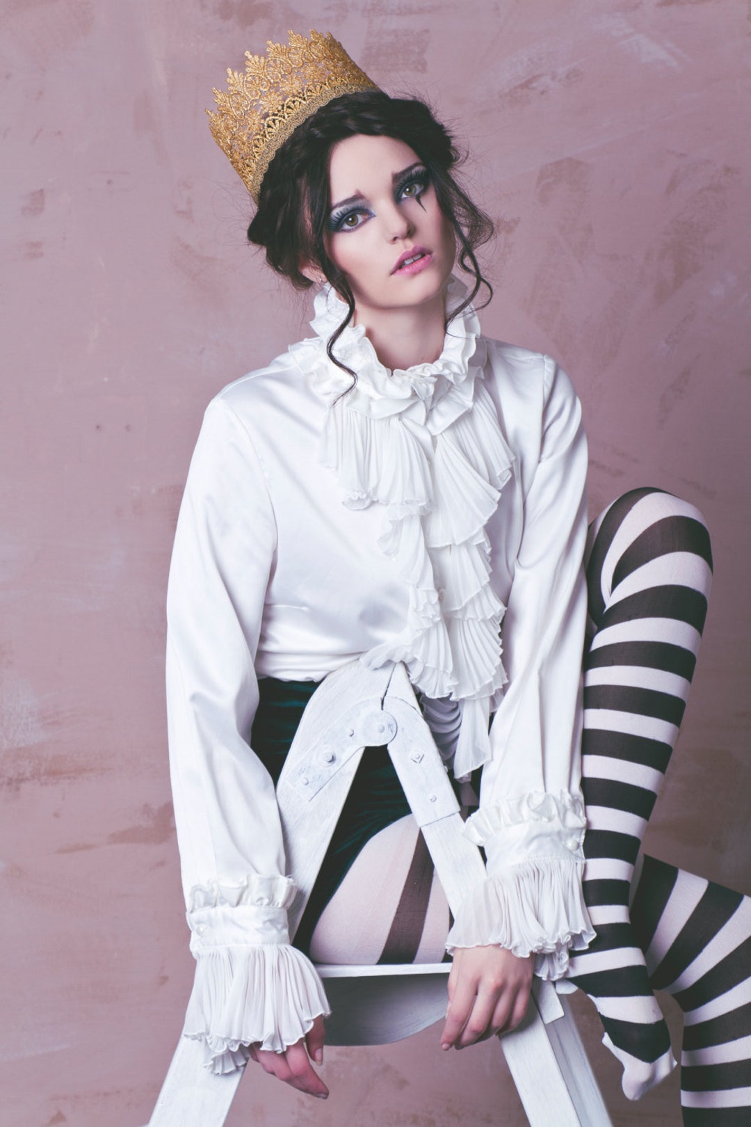 Baroque Lace Crown, Princess Headpiece, Lace Hairpiece, Regal Gold ...