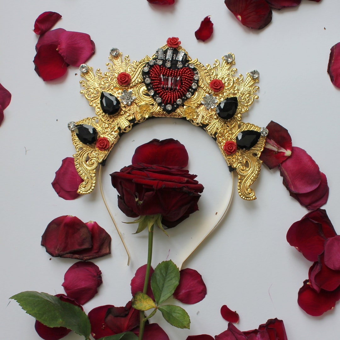 Gold Tone Regal Diamante Crown Baroque Metallic Crown Heart - Etsy UK