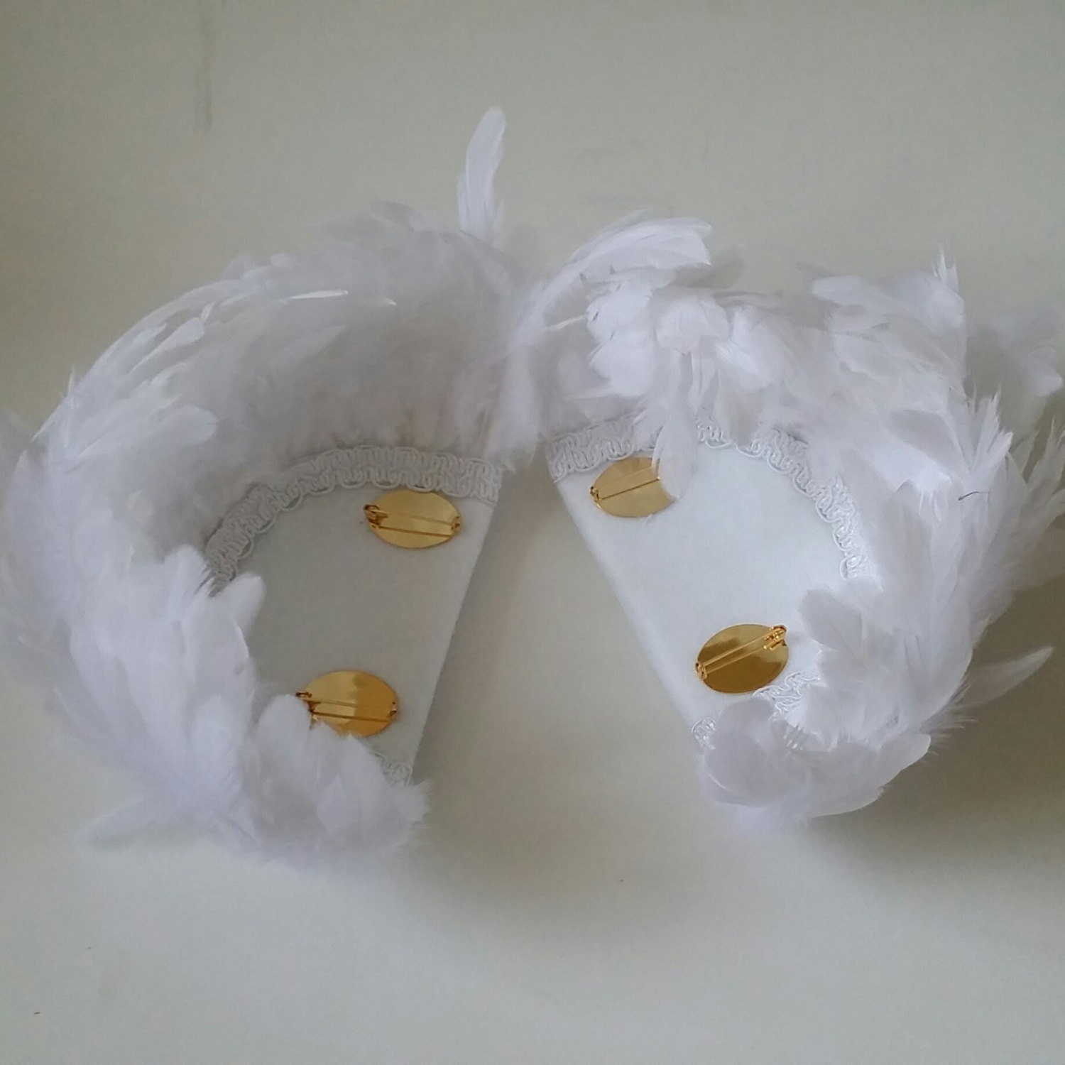 White Feather Shoulder Epaulette Feather Wings Feather - Etsy