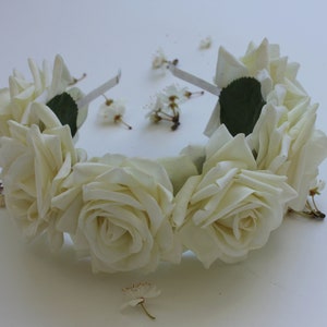 Cream Velvet Flower Crown - Etsy UK