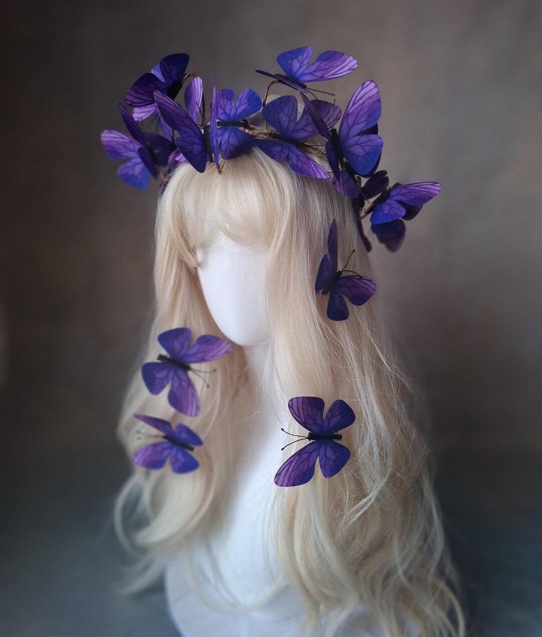 Woodland Dark Purple Butterfly Crown - Etsy