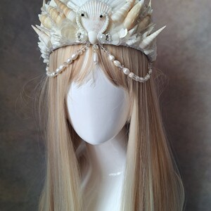 Mermaid Swan Shell Crown, Crystal Crown, Shell Headpiece - Etsy