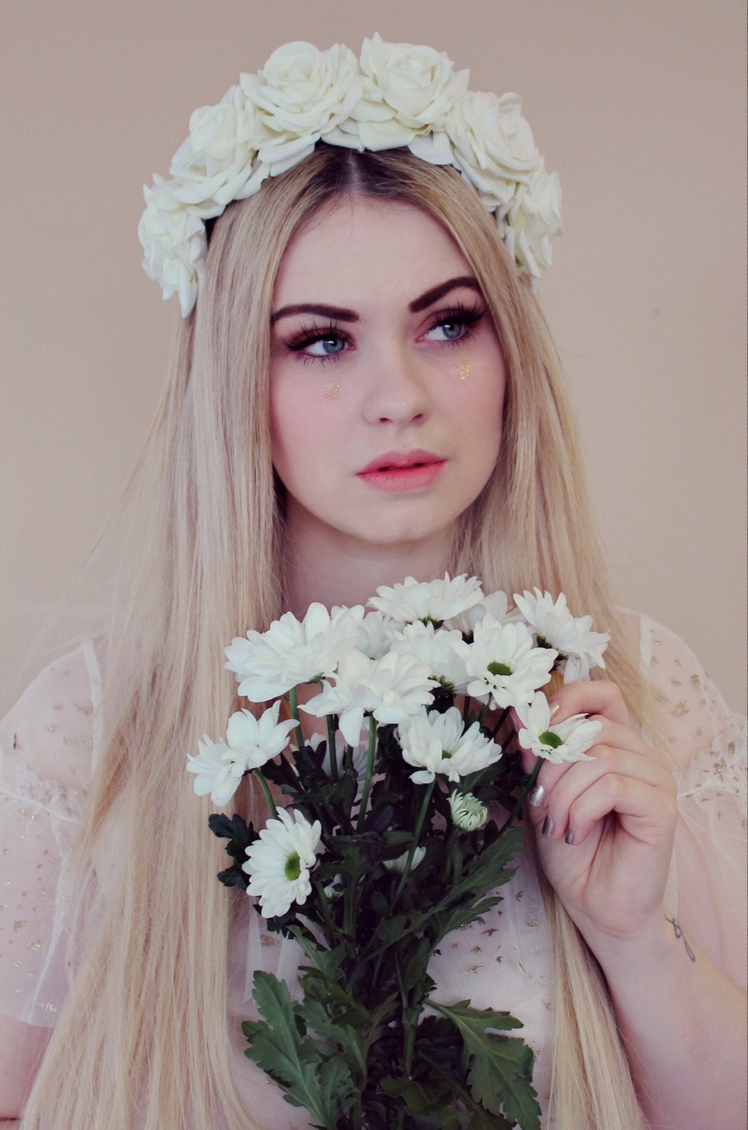 Cream Velvet Flower Crown - Etsy