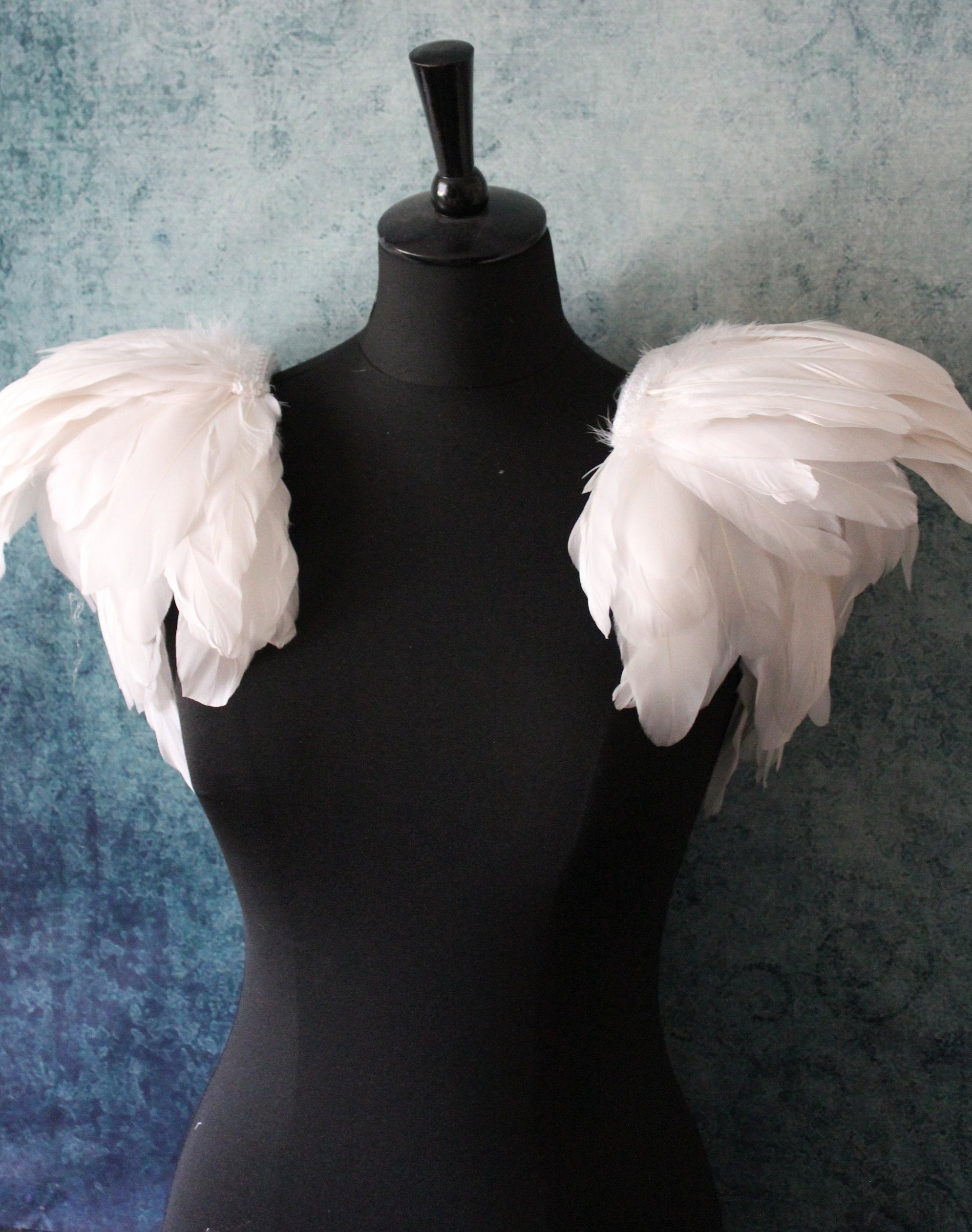 White Feather Epaulette Shoulder Pieces White Wings Feather - Etsy UK