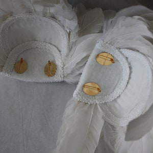 White Feather Epaulette Shoulder Pieces White Wings Feather - Etsy UK