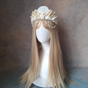 Mermaid Swan Shell Crown, Crystal Crown, Shell Headpiece - Etsy