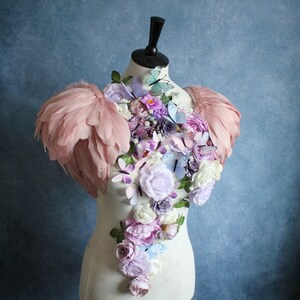 Pink Feather Epaulette Shoulder Pieces, Pink Wings, Feather Shoulders ...