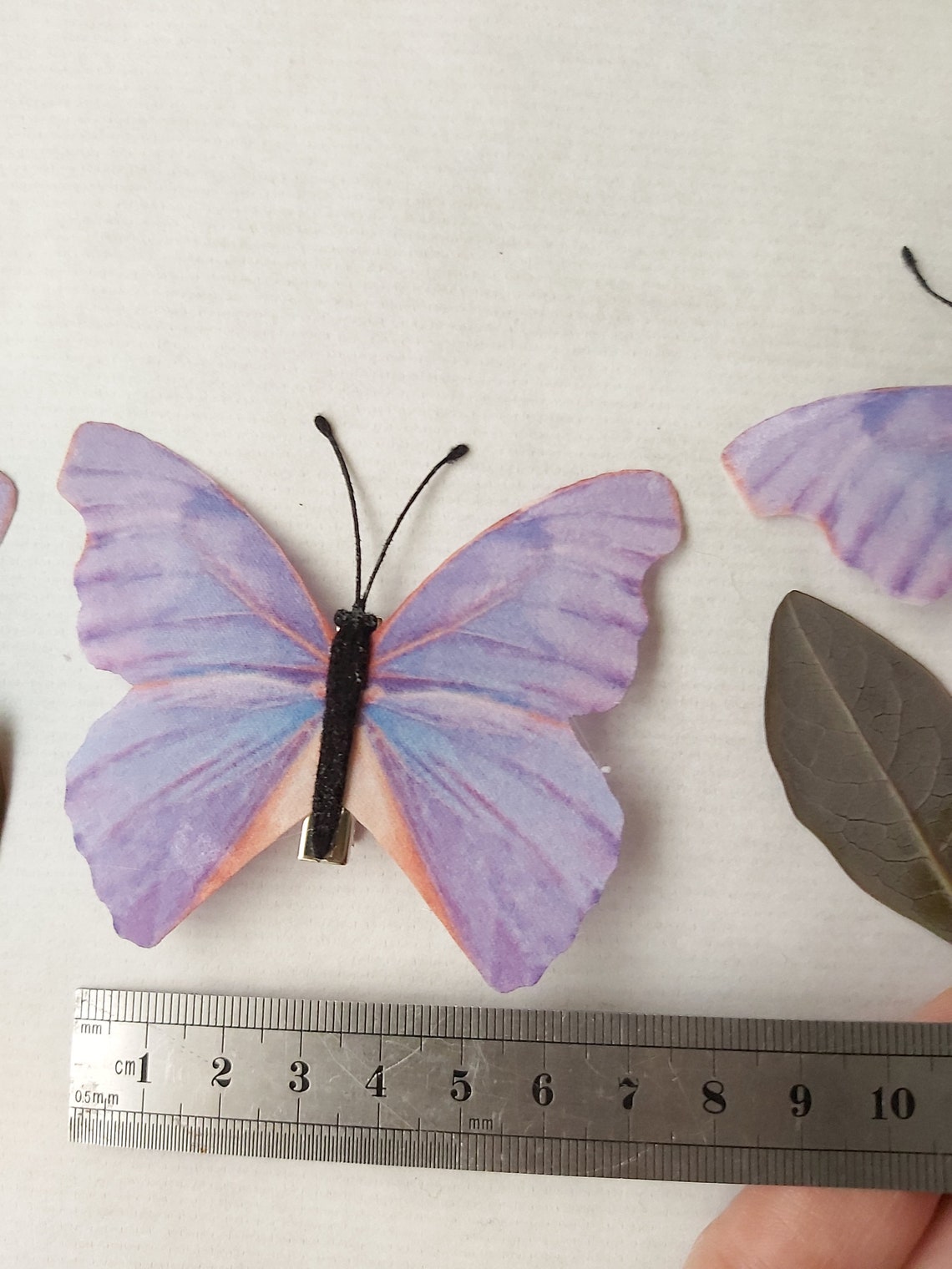 Purple fabric butterfly hair clips | Etsy