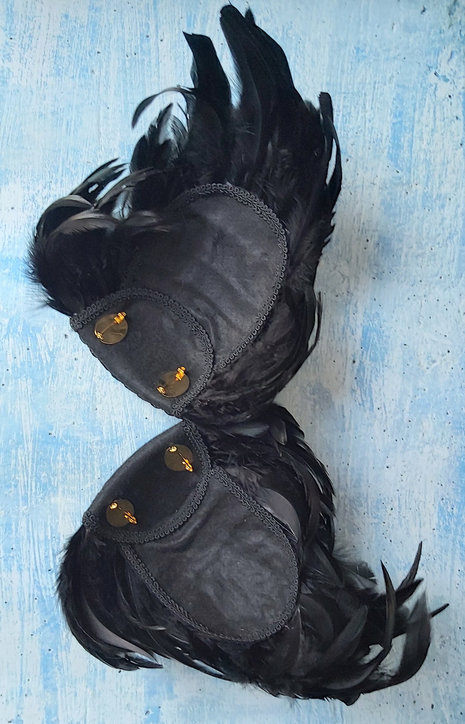 Black Maleficent Ice Queen Feather Set, Feather Wings and Neck Corset ...