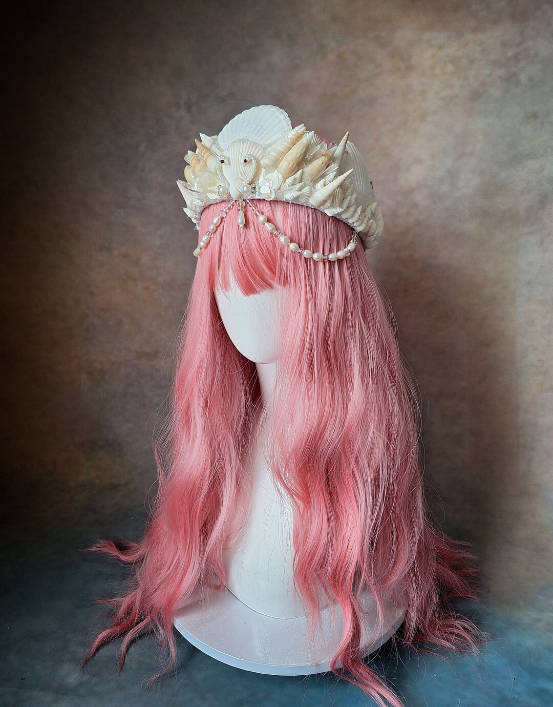 Mermaid Swan Shell Crown, Crystal Crown, Shell Headpiece - Etsy