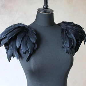 Black Feather Shoulder Pieces Black Wings - Etsy