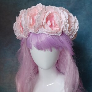 Rouge Pony Pastel Pink Flower Peony Crown, Flower Garland - Etsy
