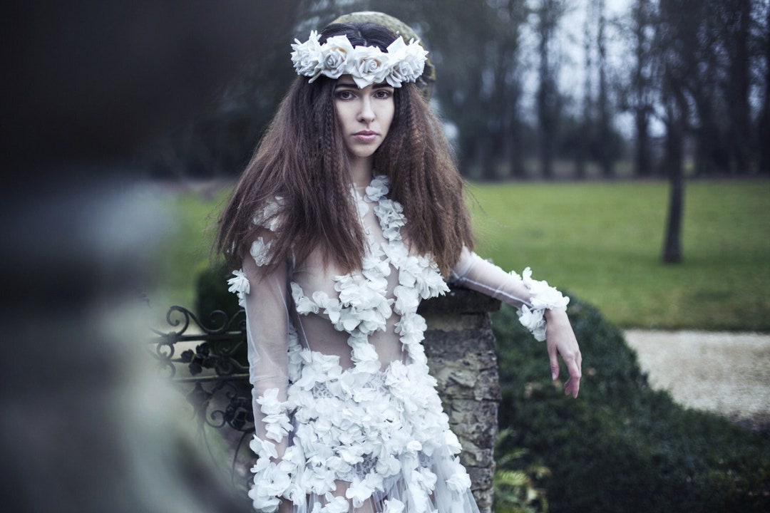 Cream Velvet Rose Flower Crown Velvet Flower Crown Floral - Etsy