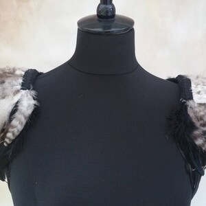 Natural and Black Feather Shoulder Epaulette, Feather Wings,tribal ...