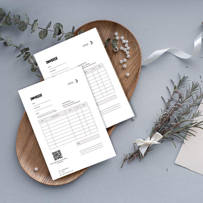 QR Code Invoice Template | Editable Canva Invoice | Professional ...