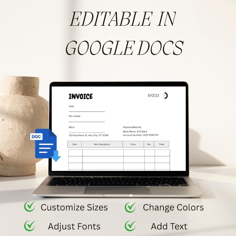 QR Code Invoice Template | Editable Canva Invoice | Professional ...