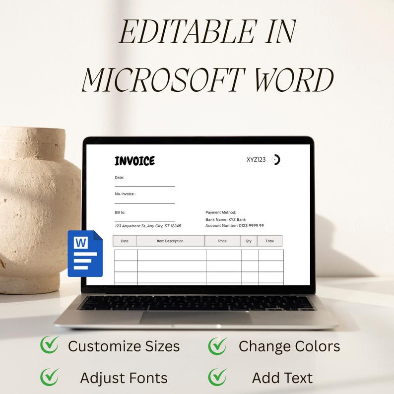 QR Code Invoice Template | Editable Canva Invoice | Professional ...