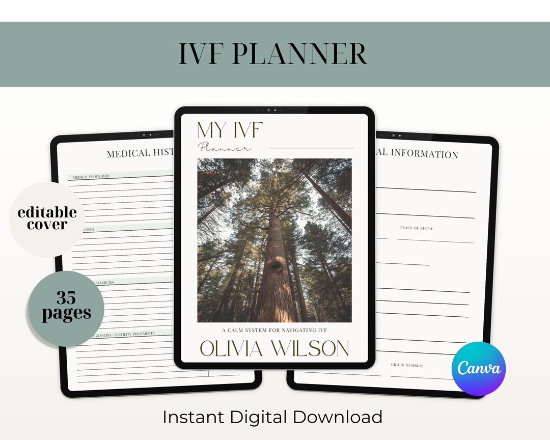 IVF Planner Printable, IVF Journal & Medication Tracker, Infertility ...