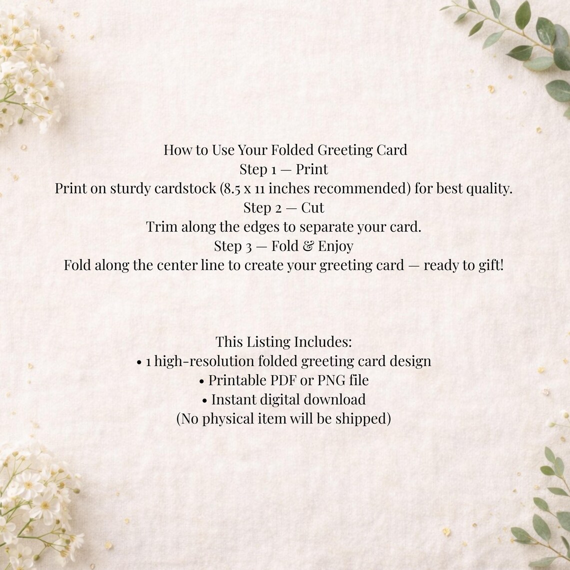 Ramadan Mubarak Folded Card Printable – Elegant Eid Greeting Card ...