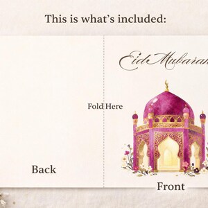 Ramadan Mubarak Folded Card Printable – Elegant Eid Greeting Card ...
