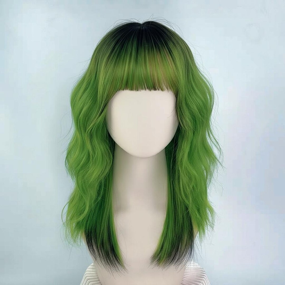 Cherry Blossom Ombre Wig, Black to Pink Curly Cosplay Hair, Y2K Alt ...