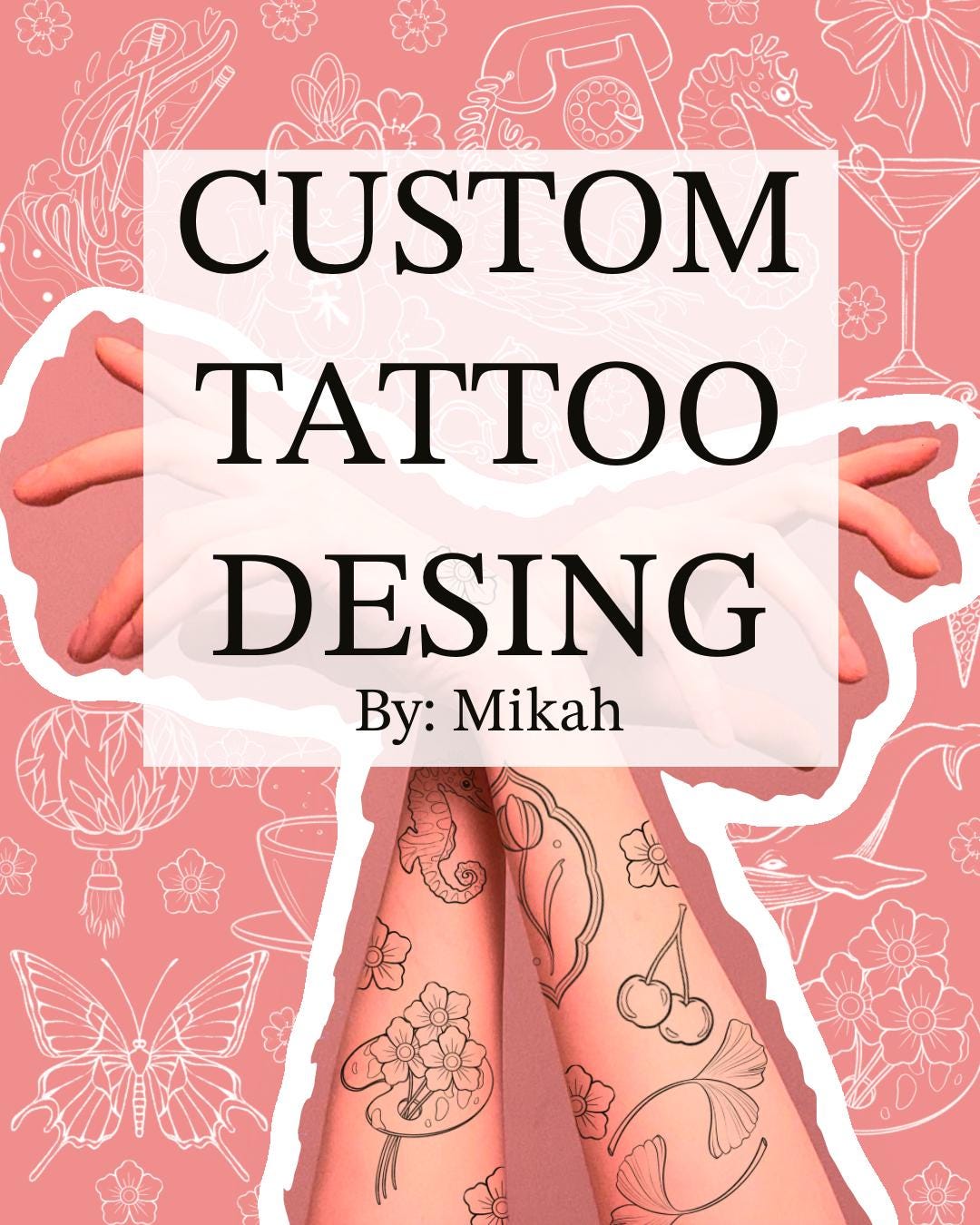 Custom Tattoo Design, Bespoke Tattoo Stencil, Personalized Drawing for ...