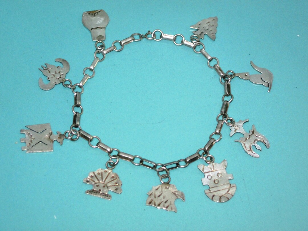 Navajo Signed Sterling Silver 925 Native American Symbols Charm ...