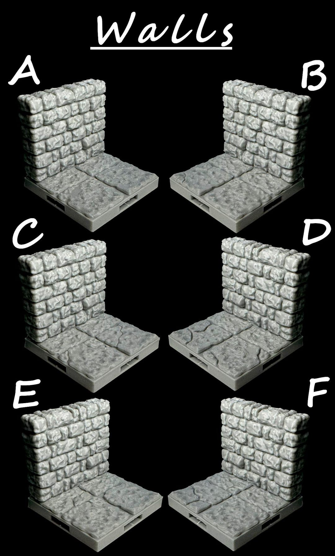 Dragonlock Dungeon Wall Tiles – Tabletop RPG Terrain, 28mm Scale - Etsy