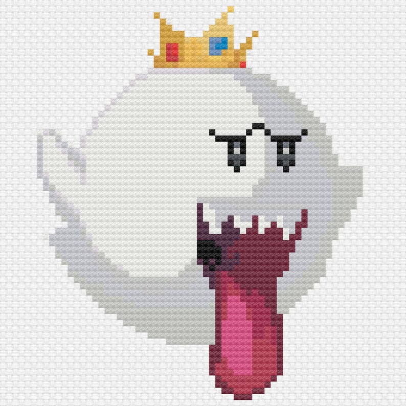 Super Mario King Boo Cross Stitch Pattern - Etsy