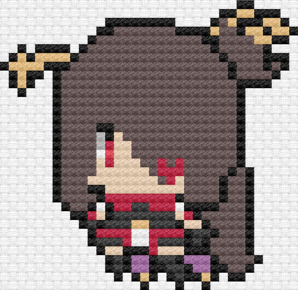 Genshin Impact Beidou Chibi Cross Stitch Pattern | Etsy