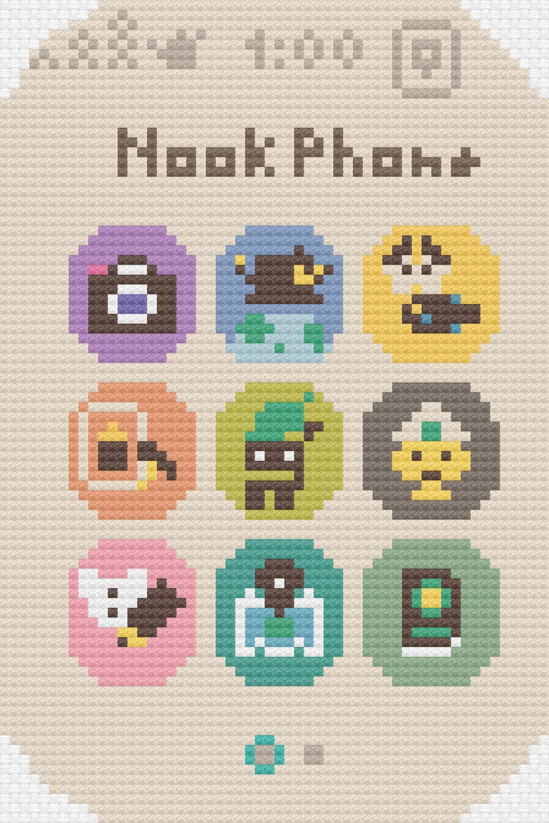Animal Crossing Nook Phone Cross Stitch Pattern - Etsy