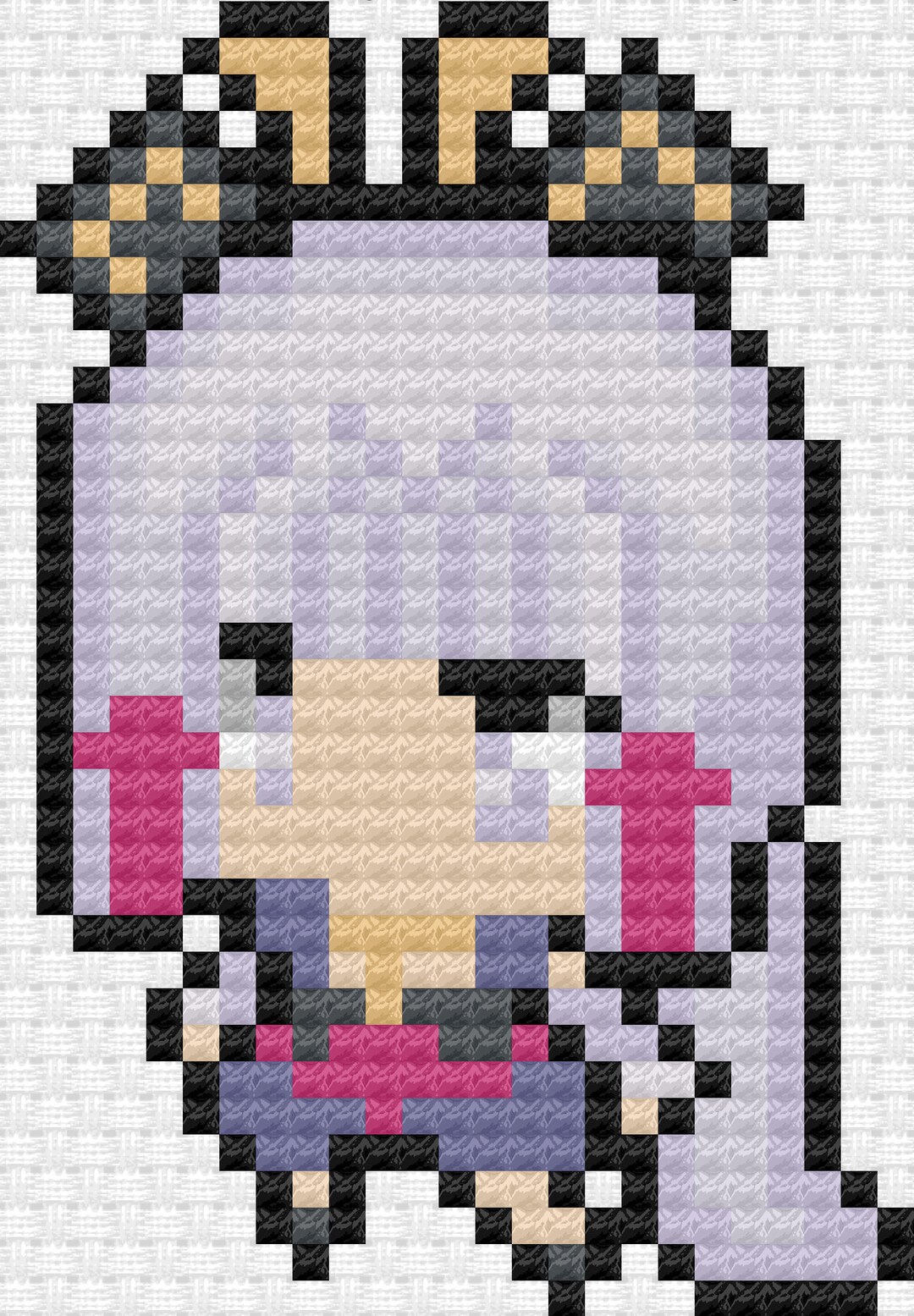 Genshin Impact Ayaka Chibi Cross Stitch Pattern - Etsy