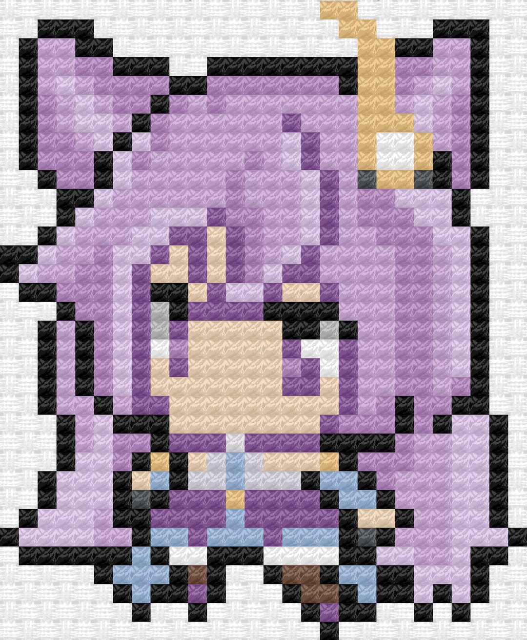 Genshin Impact Keqing Chibi Cross Stitch Pattern - Etsy