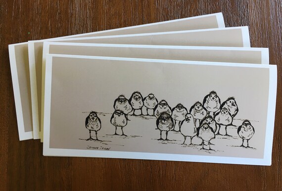 Folded Note Cards Ink Drawing Note Cards Funny Greeting Card | Etsy