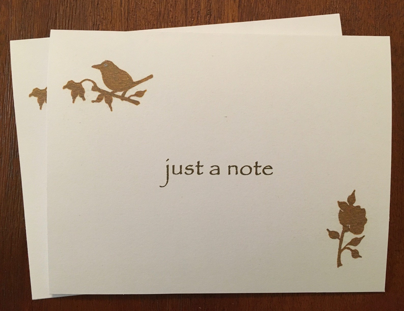 6 Pack Note Cards, Just a Note Cards, Folded Card Set, Greeting Card ...