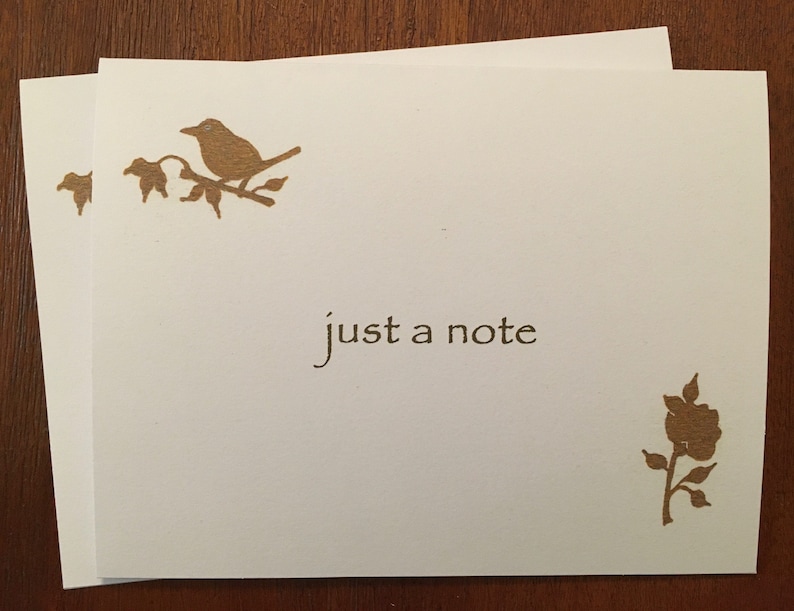 6 Pack Note Cards, Just a Note Cards, Folded Card Set, Greeting Card ...