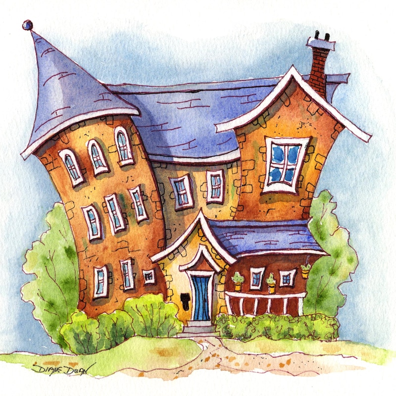 Wonky Houses - Etsy
