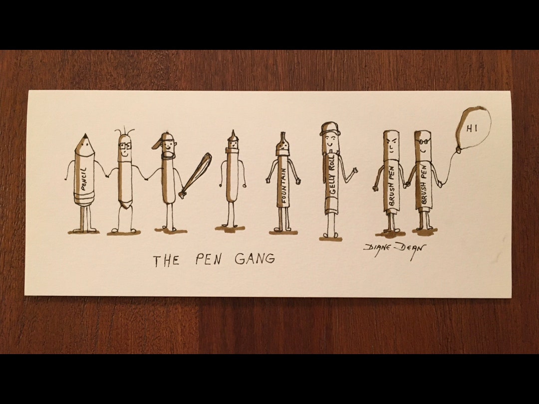 Ink Drawing Cards, Funny Card Set, Comical Cards, Amusing Card Set ...