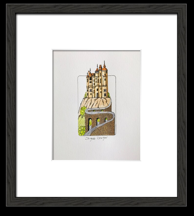 Art Print, Castle Art Print, Watercolor Print, Pen and Wash, Credit ...