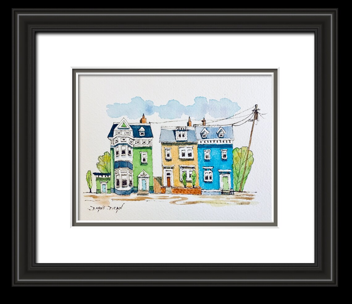 Watercolor Print of Jelly Bean Row in St. John’s, Newfoundland - Etsy