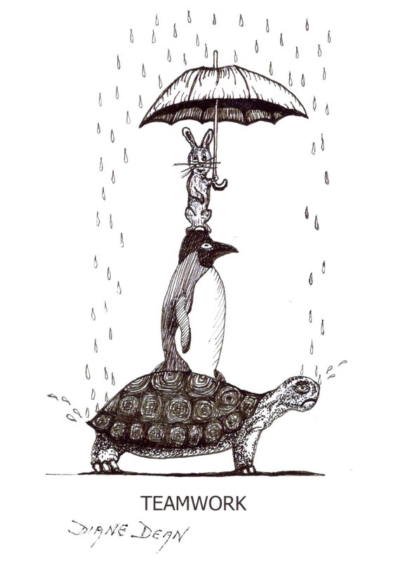 Teamwork Cute Turtles