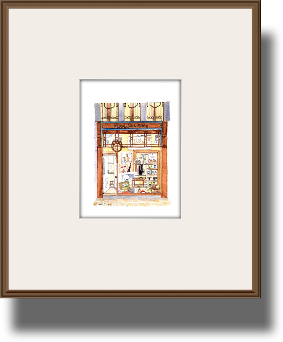 Fabulous Shopfront Art Print, Watercolor and Ink Art Print, Large ...