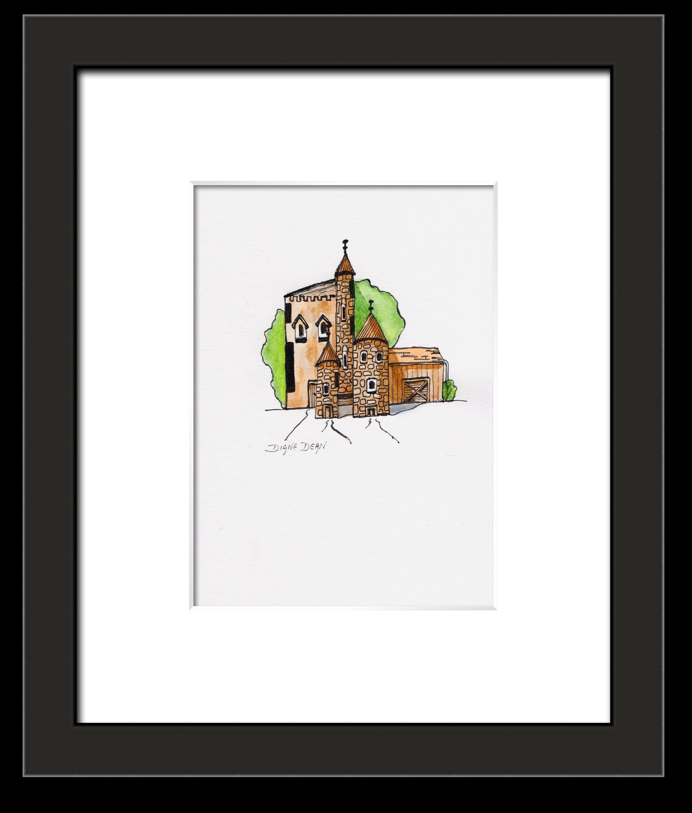 Original Watercolor Painting of Tiny Castle, Watercolor Castle ...