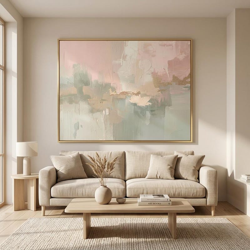 Abstract Wall Art Peach - Etsy UK