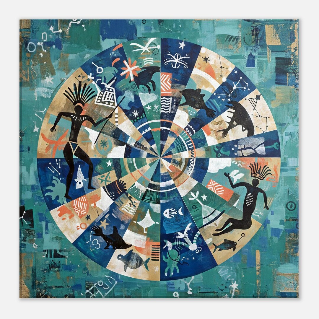 Torres Strait Islander Inspired Canvas Art Print, Modern Indigenous ...