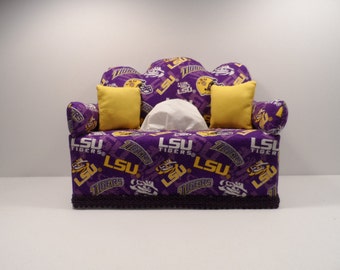 Laser-cut Tissue Box Cover LSU Tigers Football Theme - Etsy