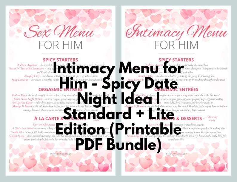 Intimacy Menu for Him - Spicy Date Night Idea | Standard + Lite Edition ...