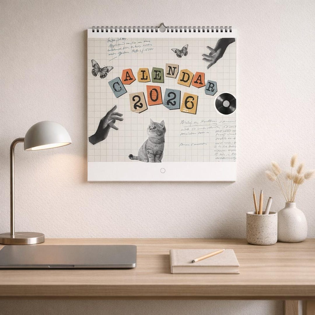 2026 Wall Calendar | Square 8.5x8.5 | Modern Collage Art Calendar ...